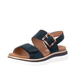 Plateausandale Remonte, Damen, Gr. 36, nachtblau, Veloursleder, unifarben, Schuhe Plateausandale, Sommerschuh, Sandalette, Klettschuh mit Lite &acute;n Soft-Ausstattung