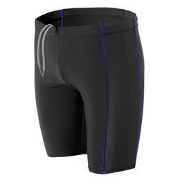 Badehose AQUARTI "Badehose Aquarti Herren Lange Badehose mit Kontrast-Paspel Jammer", Gr. L, N-Gr, blau (schwarz, blau), Obermaterial: 80% Polyamid PA. 20% Elasthan EL., Badehosen Badehose