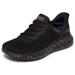 Slip-On Sneaker Skechers "BOBS SQUAD CHAOS", Damen, Gr. 35, schwarz, Textil, kontrastfarbene Details, Schuhe Slip-On Sneaker, Freizeitsneaker, Slipper, Schlupfschuh mit Memory Foam-Innensohle