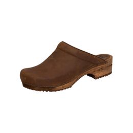 Clog Sanita "Clog offen", Herren, Gr. 47, braun (antique braun), Obermaterial: 100% Lammleder LEL., Schuhe Clog