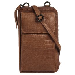Umh&auml;ngetasche Betty Barclay, Damen, Gr. B/H/T: 20cm x 12cm x 3cm onesize, braun (cognac), Leder, Reptilienpr&auml;gung, Taschen Umh&auml;ngetasche, echt Leder