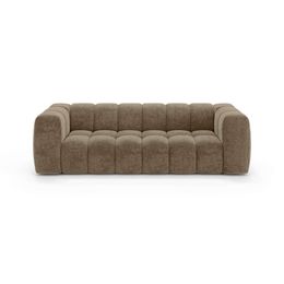 Big-Sofa HOMSY BY ANA JOHNSON "&raquo;L&laquo; BOUBELLE Design-Sofa mit Steppung, Bubble-Optik, Breite 246 cm", hellbraun, B:246cm H:75cm T:100cm, 100% Polyester, Sofas, Big-Sofa, 4-Sitzer mit Wellenunterfederung, L Sitztiefe 63 cm