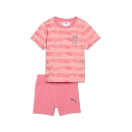 Trainingsanzug Puma "X GABBY'S DOLLHOUSE MINICATS TEE AND SHORTS SET INF", M&auml;dchen, Gr. 104, wild pink, Jersey, Obermaterial: 100% Baumwolle. Obermaterial Hose: 95% Baumwolle, 5% Elasthan, bedruckt, regular fit, Sportanz&uuml;ge Trainingsanzug, zweiteiliges Set, ohne Kapuze, aus Baumwolle und Elasthan