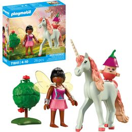Konstruktions-Spielset Playmobil "Sammeleinhorn, Himmelsrose mit Fee (71841), Princess Magic", bunt, Spielbausteine, Kinder, Kunststoff, Konstruktions-Spielset