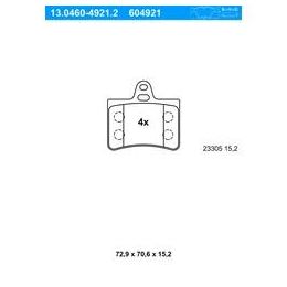 ATE Bremsbelagsatz, Scheibenbremse 13.0460-4921.2 hinten rechts links f&uuml;r CITRO&Euml;N 425217 425290 425334