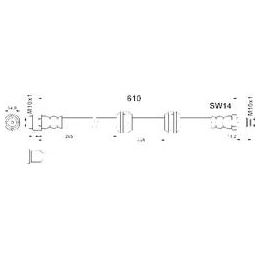ATE Bremsschlauch 24.5123-0610.3 hinten rechts links f&uuml;r MERCEDES-BENZ 1644200248 A1644200548 1644200548