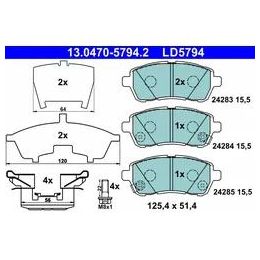 ATE Bremsbelagsatz, Scheibenbremse Ceramic 13.0470-5794.2 vorne rechts links mit Zubeh&ouml;r f&uuml;r SUZUKI MAZDA DAIHATSU 04465-B1120-000 DFY1-33-28ZA 55810-