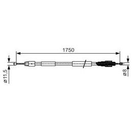 Bosch Seilzug, Feststellbremse 1 987 482 018 f&uuml;r VW PORSCHE 7L0609721A 95542414110 95542414111