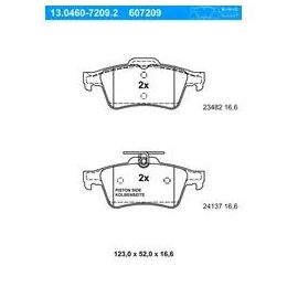 ATE Bremsbelagsatz, Scheibenbremse 13.0460-7209.2 hinten rechts links f&uuml;r JAGUAR C2C27271 C2P17595 C2P26112