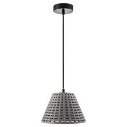 Paco Home Pendelleuchte "GITTA", blau (betongrau), 1, &Oslash; 21,2cm H: 14,5cm, Leuchten, H&auml;ngelampe LED, E27 Gitter Lampe Wohnzimmer Esszimmer K&uuml;che Beton, Pendelleuchte