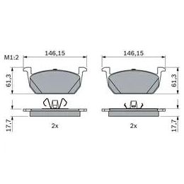 Bosch Bremsbelagsatz, Scheibenbremse 0 986 424 846 vorne rechts links f&uuml;r SKODA VW SEAT AUDI 2Q0698151AA 2Q0698151Q 2Q0698151B