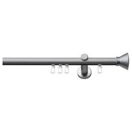 Gardinenstange Indeko "Ibiza" Gr. 3, silber (edelstahlfarben, silberfarben), L:200cm &Oslash;:16mm, Aluminium, Gardinenstangen, Innenlauf Komplett-Set inkl. Gleitern und Montagematerial