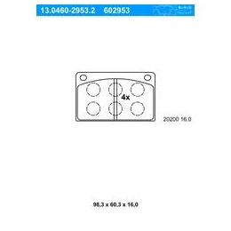ATE Bremsbelagsatz, Scheibenbremse 13.0460-2953.2 vorne rechts links f&uuml;r VOLVO 271739 272673 272873