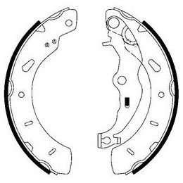 ATE Bremsbackensatz 03.0137-0512.2 hinten rechts links mit Hebel f&uuml;r FORD EY16-2200-AC BV61-2200-AC 2617377