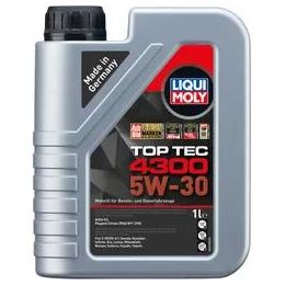 Liqui Moly Top Tec 4300 5W-30 [1 L] 3740 Motor&ouml;l f&uuml;r SUZUKI MITSUBISHI CITROEN PEUGEOT LAND ROVER TOYOTA FIAT ALFA ROMEO HYUNDAI LEXUS LANCIA SUBARU N