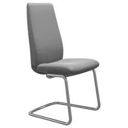 Polsterstuhl stressless "Laurel", grau (wild dove batick, schwarz matt), B:53cm H:105cm T:60cm, Leder BATICK: BATICK ist ein leicht korrigiertes, durchgef&auml;rbtes und genarbtes M&ouml;belleder, bei dem die meisten Unebenheiten und Spuren in der Regel entfernt wurden., St&uuml;hle, Polsterstuhl, High Back, Gr&ouml;&szlig;e L, mit Beinen aus Stahl in Schwarz matt