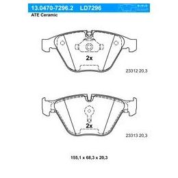 ATE Bremsbelagsatz, Scheibenbremse Ceramic 13.0470-7296.2 vorne rechts links f&uuml;r BMW 34116794916 34116794915 34116794918