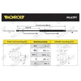 Monroe Gasfeder, Koffer-/Laderaum ML6291 460N f&uuml;r AUDI 8V3827552