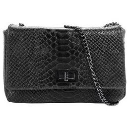 Umh&auml;ngetasche CLUTY, Damen, Gr. B/H/T: 18cm x 13cm x 5cm onesize, schwarz, Leder, Taschen Umh&auml;ngetasche, echt Leder, Made in Italy