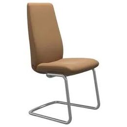 Polsterstuhl stressless "Laurel", braun (taupe paloma, schwarz matt), B:53cm H:105cm T:60cm, Leder PALOMA: PALOMA ist ein durchgef&auml;rbtes Semianilin-M&ouml;belleder mit nat&uuml;rlicher Narbung., St&uuml;hle, Polsterstuhl, High Back, Gr&ouml;&szlig;e L, mit Beinen aus Stahl in Schwarz matt