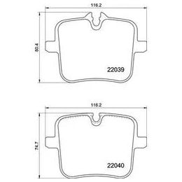 Brembo Bremsbelagsatz, Scheibenbremse P 06 109 hinten rechts links mit Zubeh&ouml;r f&uuml;r BMW 34216893228 34207883273 34217991044