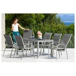 Garten-Essgruppe Merxx "Amalfi Deluxe", grau, Obermaterial: 100% Polyester, Sitzm&ouml;bel-Sets, pulverbeschichtetes Aluminium, aus 100% Polyester, f&uuml;r 6 Personen