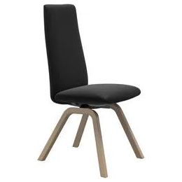 Polsterstuhl stressless "Laurel", schwarz (schwarz paloma, eiche natur), B:49cm H:105cm T:60cm, Leder PALOMA: PALOMA ist ein durchgef&auml;rbtes Semianilin-M&ouml;belleder mit nat&uuml;rlicher Narbung., St&uuml;hle, Polsterstuhl, High Back, Gr&ouml;&szlig;e M, mit schr&auml;ggestellten Beinen in Eiche natur