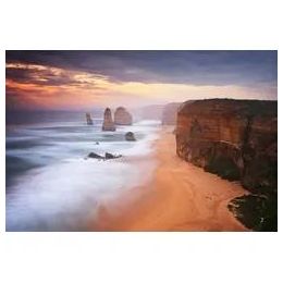 Fototapete papermoon "Zw&ouml;lf Apostel Great Ocean Rd", bunt, B:2,5m L:1,86m, Vlies, Tapeten