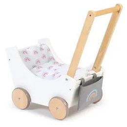Puppenwagen Musterkind "Barlia, wei&szlig;/natur", wei&szlig; (wei&szlig;, natur), Puppenwagen, KinderB:31cm H:54cm T:56cm, B:31cm H:54cm T:56cm