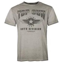 T-Shirt Top Gun "TG20212105", Damen, Gr. 48S, grau (anthrazit), Obermaterial: 100% Baumwolle, Shirts T-Shirt
