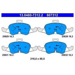 ATE Bremsbelagsatz, Scheibenbremse 13.0460-7312.2 vorne rechts links f&uuml;r VAG 8S0698151 8S0698151B 8S0698151A