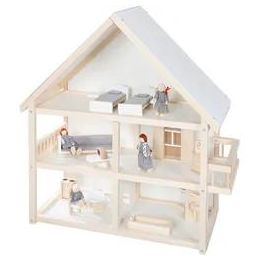 Puppenhaus Roba, beige (natur, wei&szlig;), Puppenh&auml;user, KinderB:70cm H:74cm T:30cm, mit 4 Puppen und 24 Einrichtungsteilen, B:70cm H:74cm T:30cm