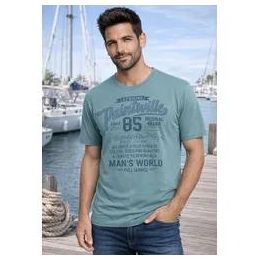 MAN'S WORLD T-Shirt MAN'S WORLD, Herren, Gr. 3XL (64/66), blau (blau, grau), Single Jersey, Obermaterial: 100% Baumwolle, bedruckt, normal, Rundhals, Shirts T-Shirt, Kurzarm, mit stylischem Print, Rundhalsausschnitt, aus Baumwolle