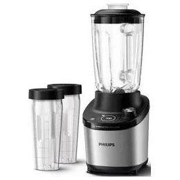 Philips Standmixer "HR3760/10 7000 Series, mit ProBlend Ultra-Technologie", silber (schwarz, silberfarben), B:16,7cm H:44,2cm T:21,6cm, Zerkleinerer, 2L-Glasbeh&auml;lter und Schnellauswahlprogrammen; Metallic/Schwarz