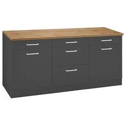Unterschrank KOCHSTATION "KS-Kehl", grau, B:180cm H:85cm T:60cm, MDF, Schr&auml;nke, Unterschrank, Breite 180 cm