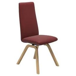 Polsterstuhl stressless "Laurel", rot (cherry paloma, eiche natur), B:49cm H:105cm T:60cm, Leder PALOMA: PALOMA ist ein durchgef&auml;rbtes Semianilin-M&ouml;belleder mit nat&uuml;rlicher Narbung., St&uuml;hle, Polsterstuhl, High Back, Gr&ouml;&szlig;e M, mit schr&auml;ggestellten Beinen in Eiche natur