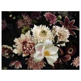 Fototapete papermoon "BLUMEN ABSTRAKT-MUSTER DESIGN ROSEN BLUMEN DECOR RETRO", bunt, B:3m L:2,23m, Vlies, Tapeten