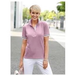 Poloshirt Casual Looks "Poloshirt", Damen, Gr. 48, rosa (ros&eacute;), 95% Baumwolle, 5% Elasthan, unifarben, V-Ausschnitt, Shirts