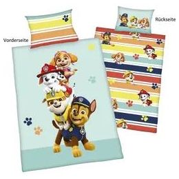 Herding Babybettw&auml;sche PAW PATROL "Paw Patrol", bunt, B/L: 100cm x 135cm, 1 Stk., 1 Stk., Renforc&eacute;, B/L: 60cm x 40cm, Renforc&eacute;, Obermaterial: 100% Baumwolle, Bettw&auml;sche, mit liebevollem Motiv