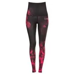 Leggings WINSHAPE "Functional Power Shape HWL102", Damen, Gr. L, Normalgr&ouml;&szlig;en, rot (rubin), 80% Polyester, 20% Elasthan, Hosen Leggings, High Waist mit Bauch-Weg-Effekt