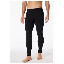 Lange Unterhose Schiesser "95/5", Herren, Gr. 7, schwarz (000, schwarz), Single Jersey, Obermaterial: 95% Baumwolle, 5% Elasthan, unifarben, eng, Unterhosen Lange Unterhose, mit innen liegendem Webgummibund