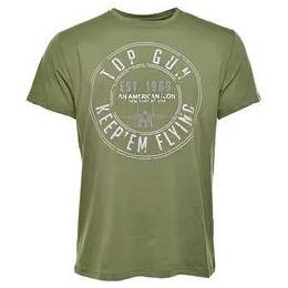 T-Shirt Top Gun "TG20212109", Damen, Gr. 48S, gr&uuml;n (oliv), Obermaterial: 100% Baumwolle, Shirts T-Shirt