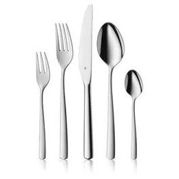 Besteck-Set WMF "Boston in edler Optik, ergonomische Haptik, Messer mit Wellenschliff", silber (edelstahlfarben), 60 Stk., Cromargan Edelstahl Rostfrei 18/10, Essbesteck-Sets, optimale Sch&auml;rfe, rostfrei, edel, hochwertiger Besteckkasten, Topseller