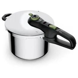 Schnellkochtopf Tefal "Secure Trendy", silber (edelstahlfarben), H:25,05cm &Oslash;:25,3cm, T&ouml;pfe, Schnellkochtopf, Dampfkochtopf, Garregler,Sicherheitsvorrichtung,Korbeinsatz, Induktion