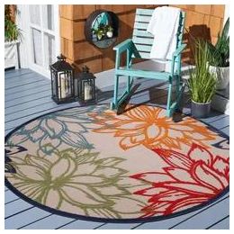 Teppich Sanat "Floral 2 Outdoor", bunt (multi), H:6mm &Oslash;:200cm, Kunstfaser, Teppiche, Teppich, In- und Outdoor geeignet, florales Design, Balkon, Terasse
