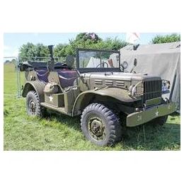 Fototapete papermoon "Vintage Milit&auml;r Jeep", bunt, B:2,5m L:1,86m, Vlies, Tapeten