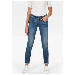 G-Star Raw Straight-Jeans G-STAR "Midge Straight Women", Damen, Gr. 32, L&auml;nge 30, blau (medium indigo aged, elto superstretch), Denim/Jeans, Obermaterial: 92% Baumwolle, 7% Polyester, 1% Elasthan, gerade lang, Jeans Straight-Jeans, mit Used-Effekten