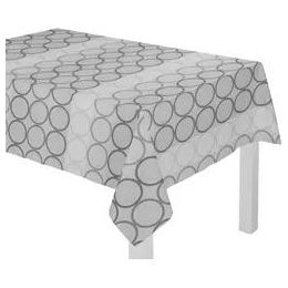 Tischdecke WIRTH "ZIRBELLO" Gr. 5, grau (dunkelgrau), B:130cm L:220cm, Baumwolle, Polyester, Tischdecken, Tischdecke