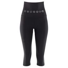 Leggings WINSHAPE "3/4-Functional Comfort HWL212C-silberne 7 Chakras", Damen, Gr. XS, Normalgr&ouml;&szlig;en, schwarz (schwarz, 7, chakras), 85% Polyester, 15% Elasthan, Hosen Leggings, High Waist
