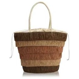 Schultertasche "Teneriffa", Damen, Gr. B/H/T: 42cm x 31cm x 17cm onesize, beige (natur), Jute, Collezione Alessandro, Taschen Schultertasche, aus Stroh